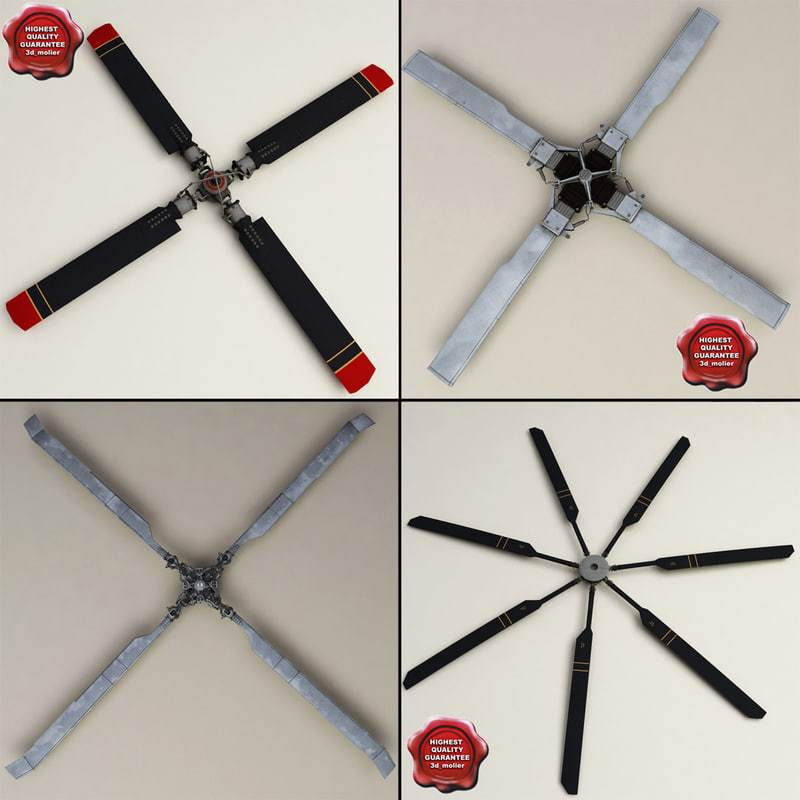 helicopter propellers v3 3d model