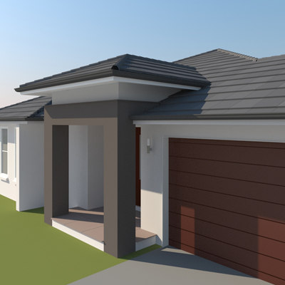 modern house roof 3d model