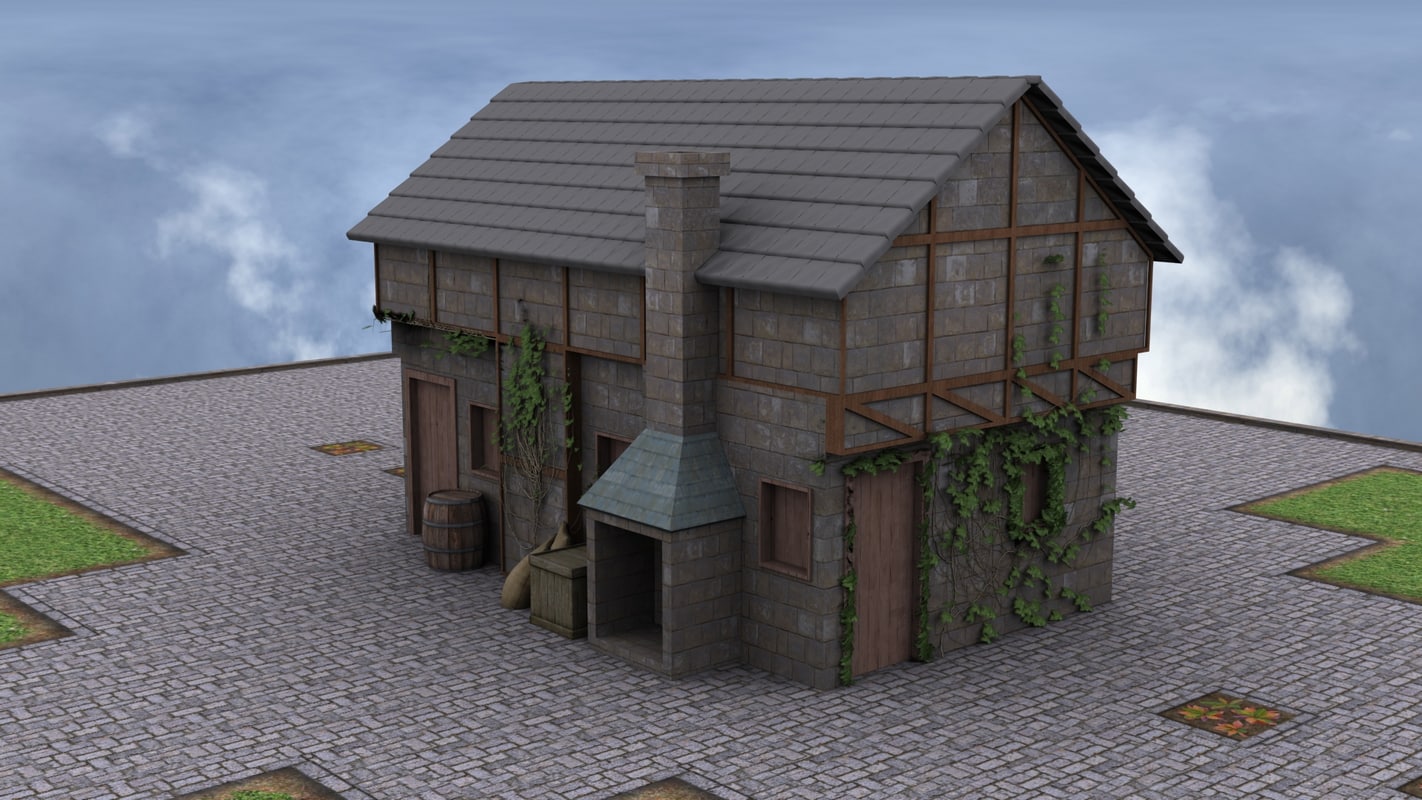 free medieval house 3d model