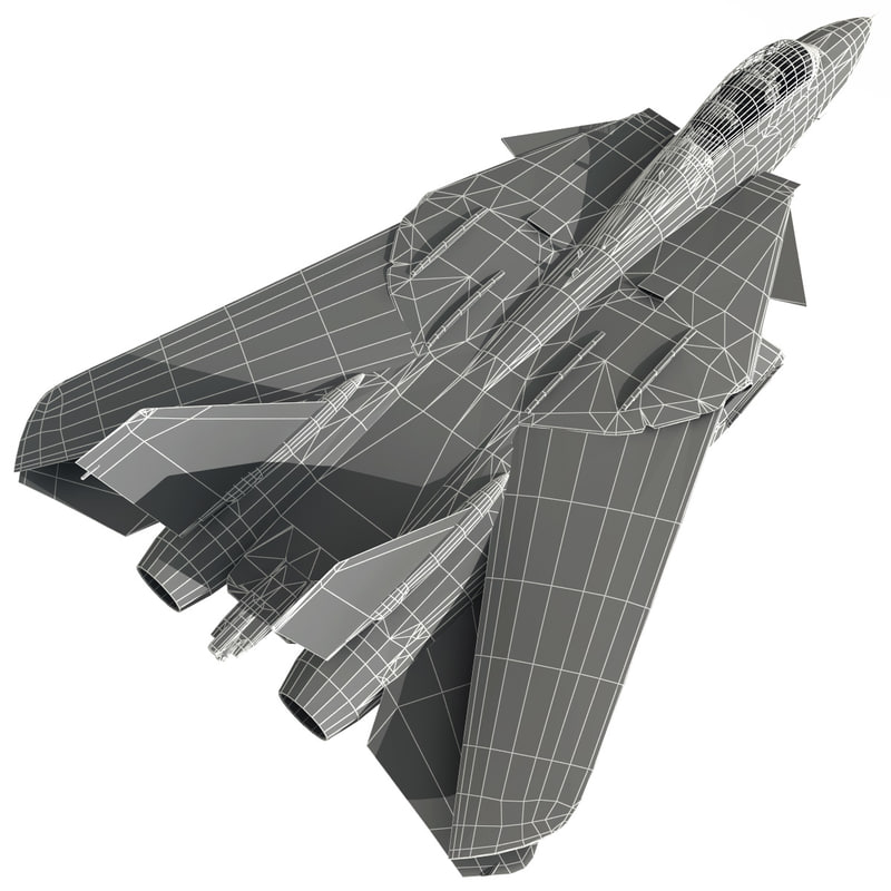 f-14 tomcat low-poly 3d model