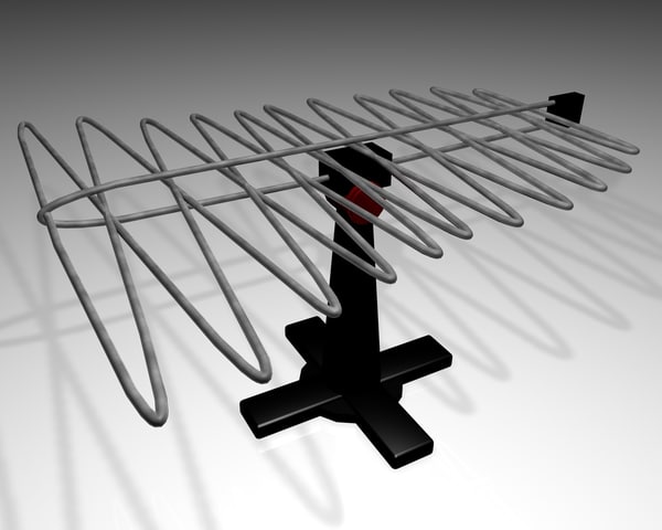 3d vintage tv aerial