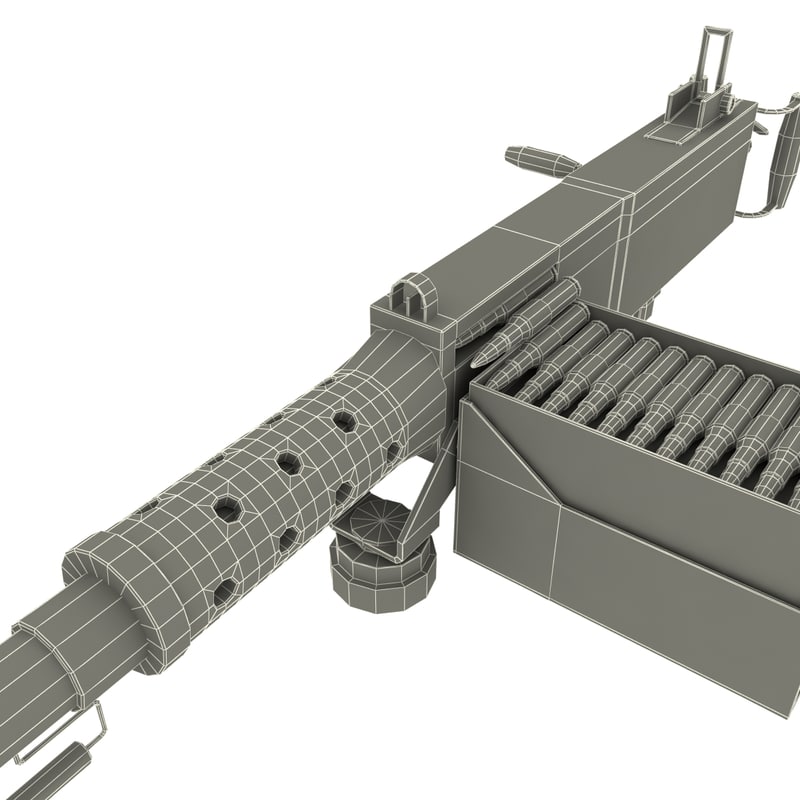 machine gun browning m2hb obj