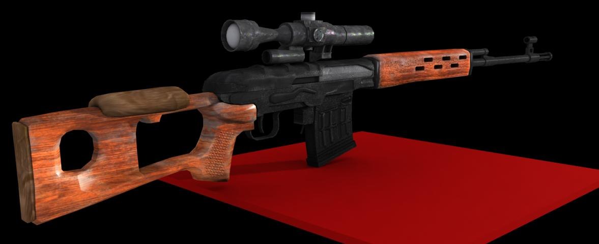 soviet svd sniper rifle 3d model