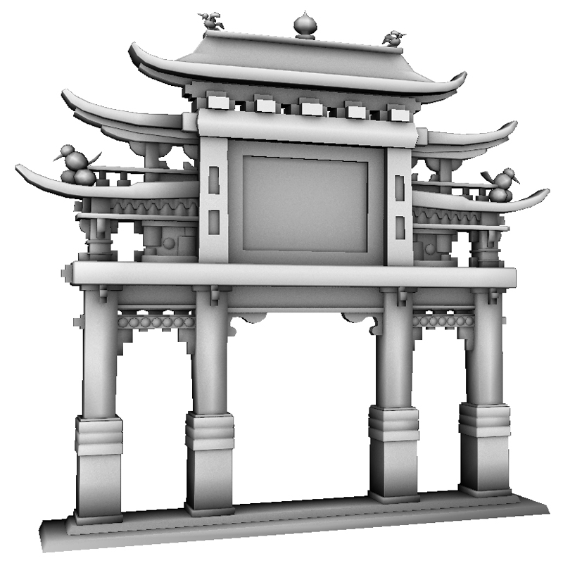 chinese gateway 3d max