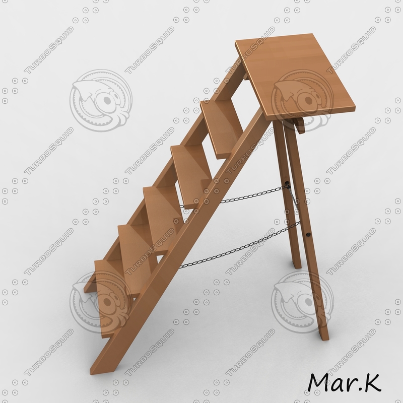 library steps 3d model
