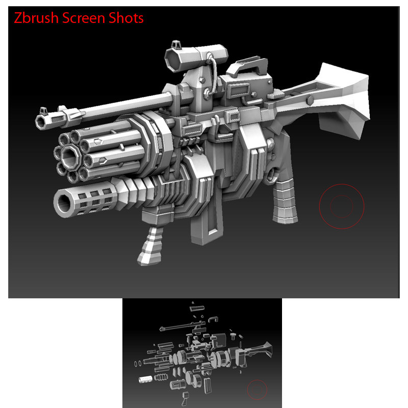 3d big weapon gun model