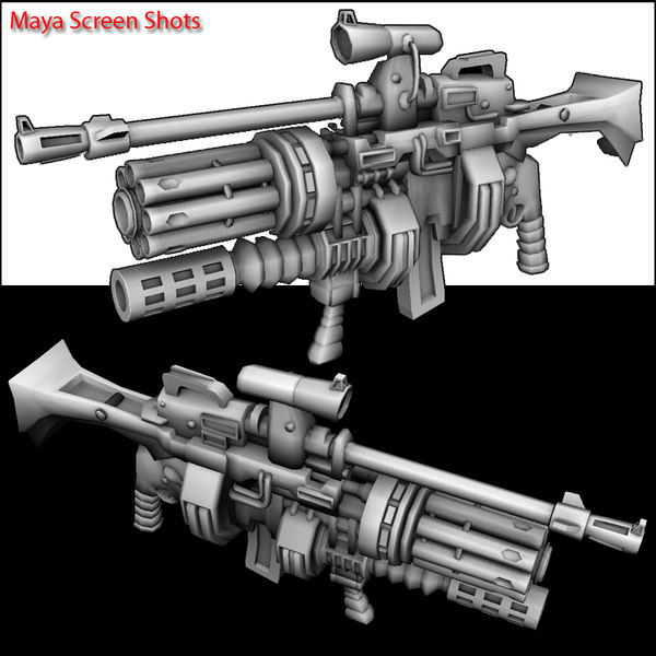 3d big weapon gun model