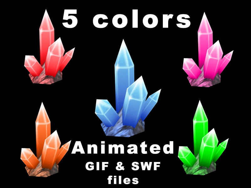 3d max fantasy crystals games swf animation