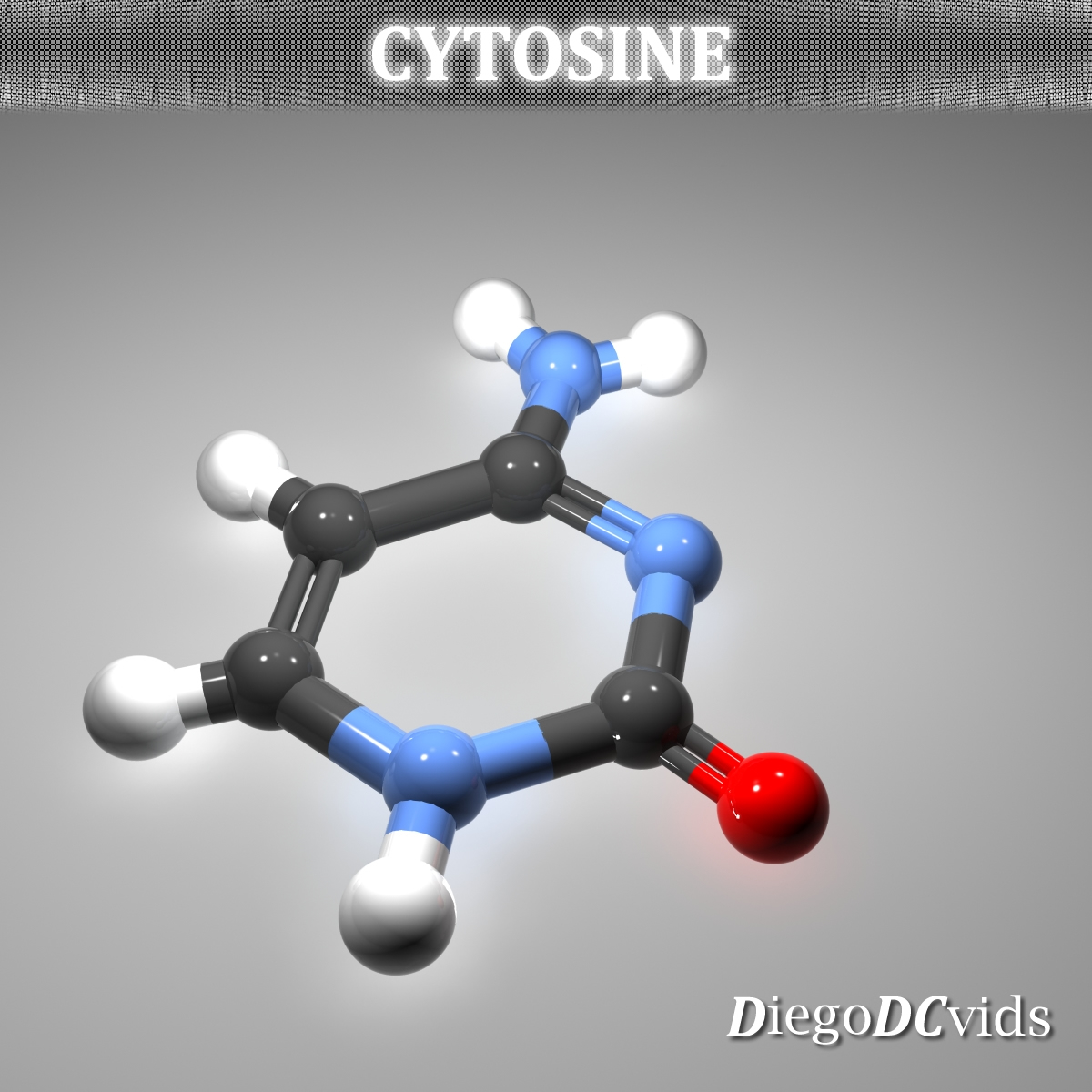 3d model cytosine nucleobase dna