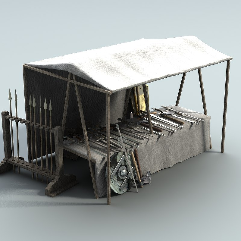 medieval fantasy stall 3d 3ds