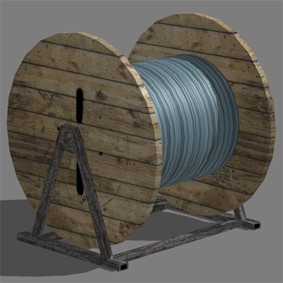 3d cable drum prop model