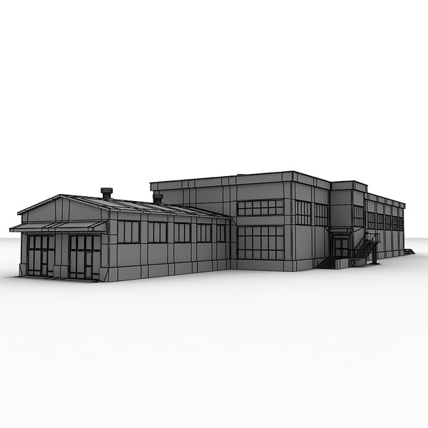 3d factory building 05 model