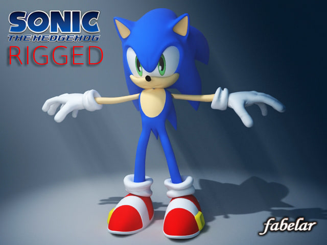 sonic hedgeog skin 3d model