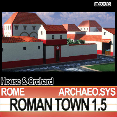 3d model ancient roman house orchard