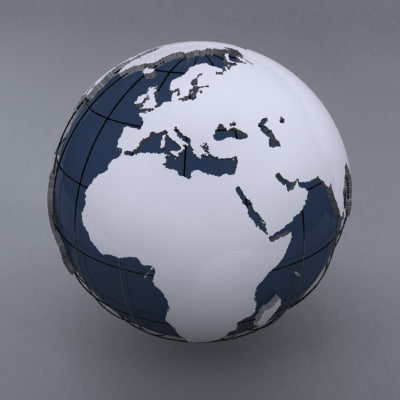 3d model globe earth