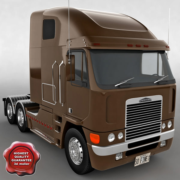3d freightliner argosy truck van model