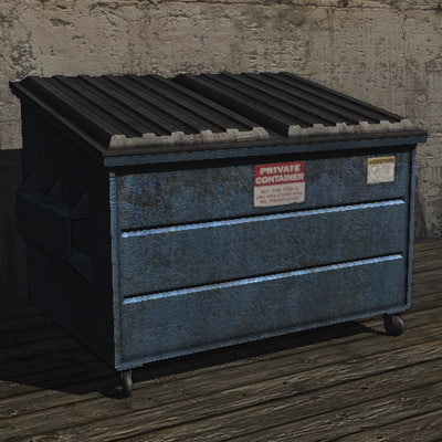 3d dumpster prop