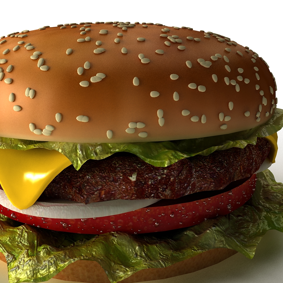3d hamburger scene