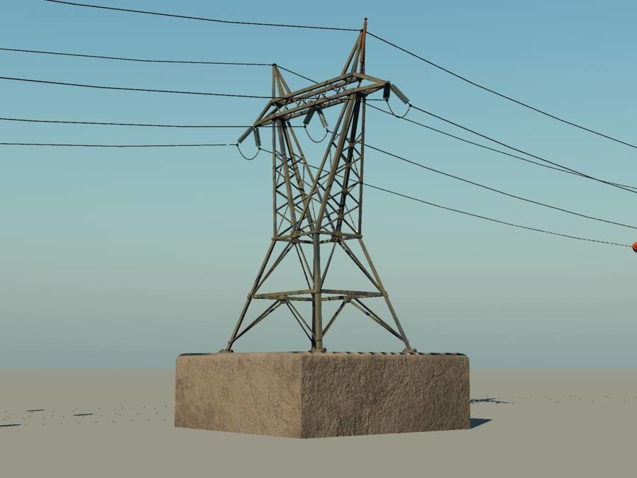 3d model high-voltage tower