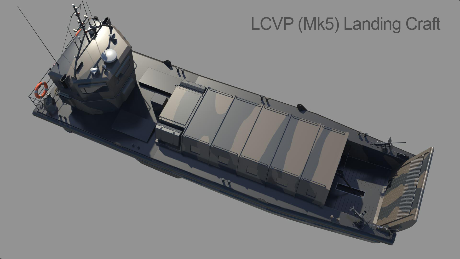 3d model landing craft lcvp