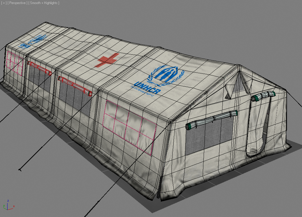 3d model tents hospital 01