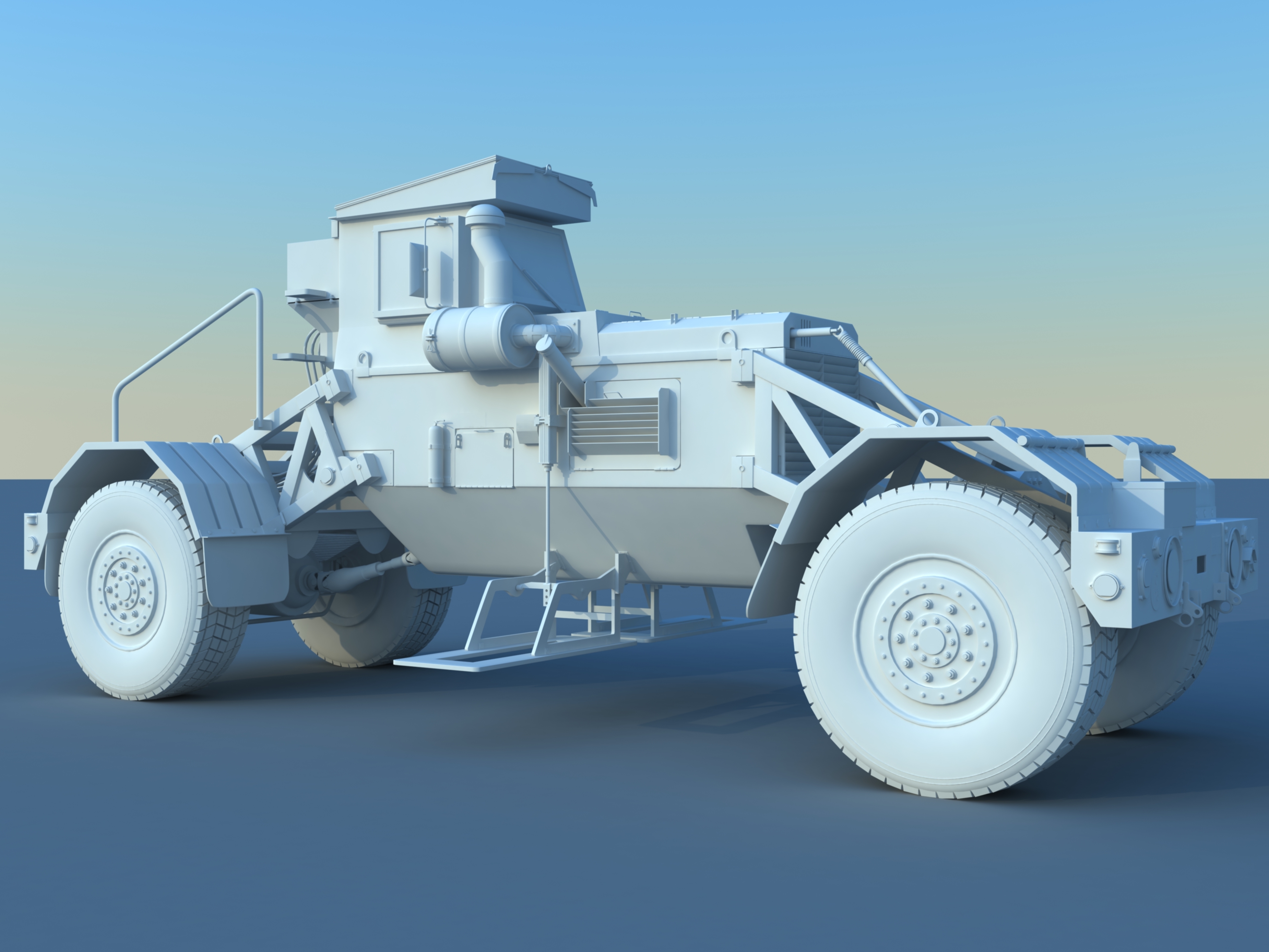 husky detection military vehicle 3d max