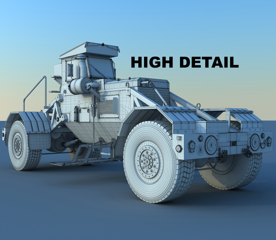 husky detection military vehicle 3d max