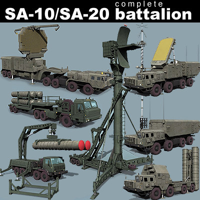 sa-10 sa-20 battalion transporter 3d model