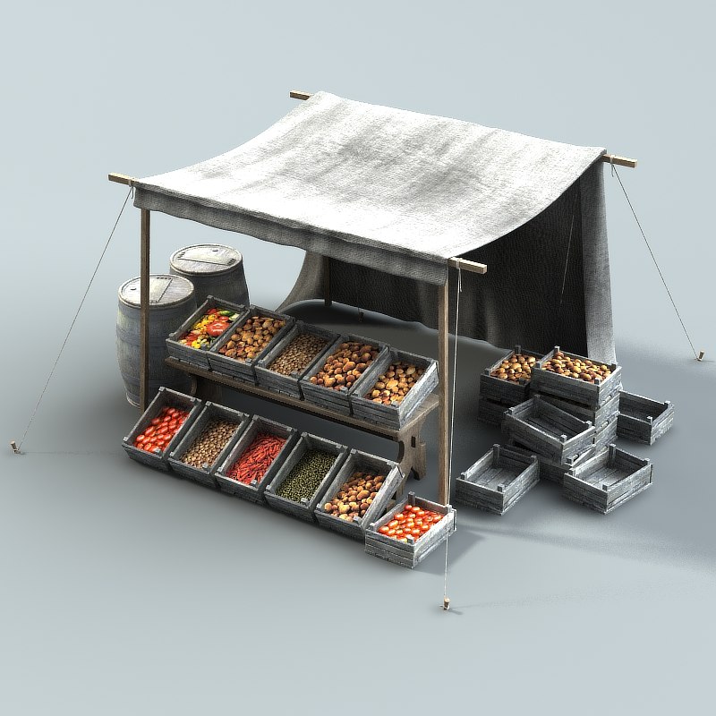 medieval fantasy stall 3d model