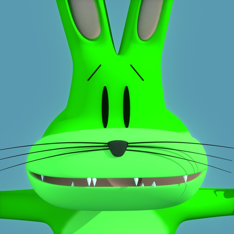 3d model nuclear jackrabbit cartoon rabbit