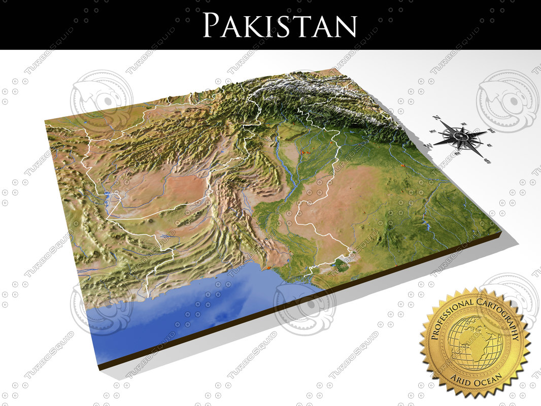 relief pakistan 3d model