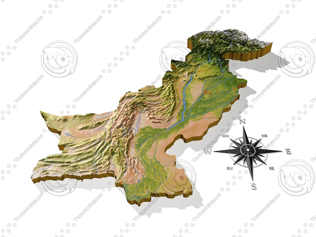 relief pakistan 3d model