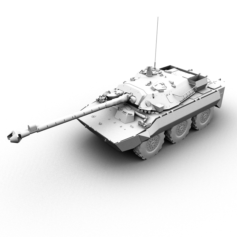 amx-10rc tank destroyer 3d model