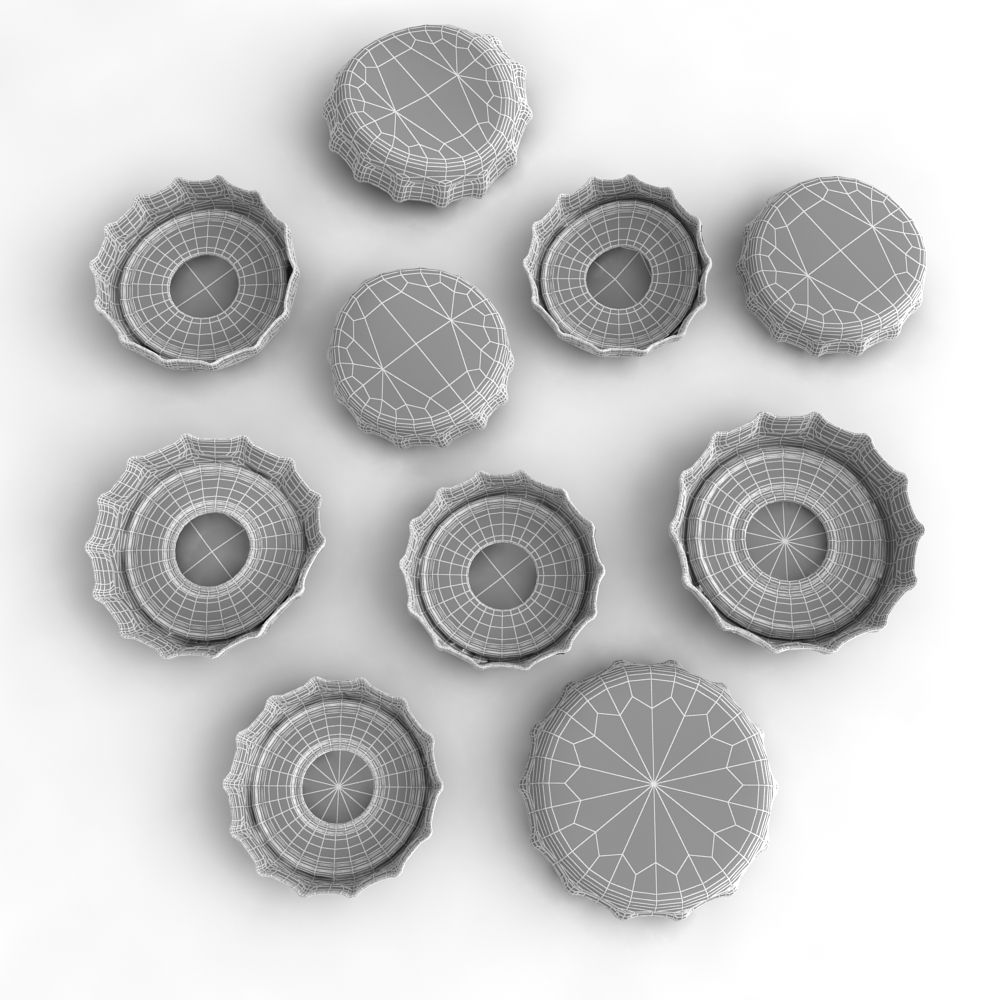 bottle caps 3d model
