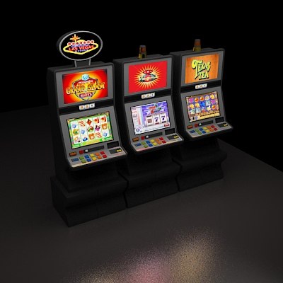 3 slot machines 3d max