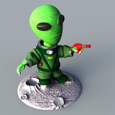 3d cute alien character model