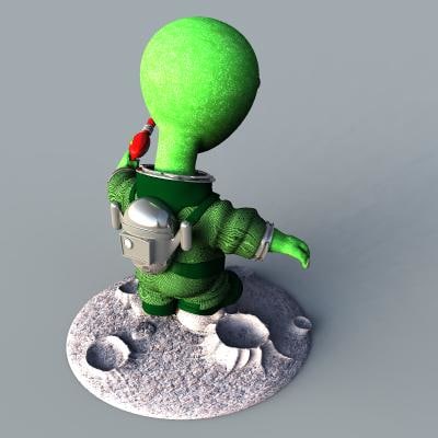 3d cute alien character model