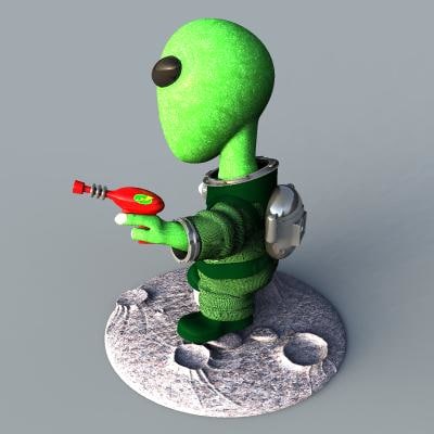 3d cute alien character model