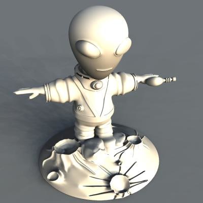 3d cute alien character model