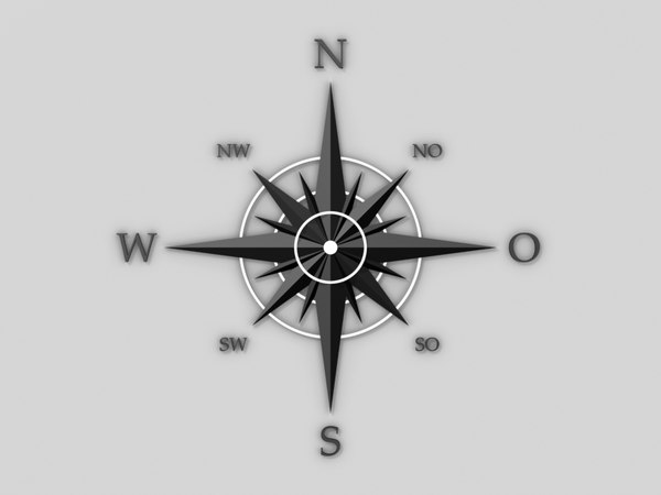 compass rose 3 languages obj