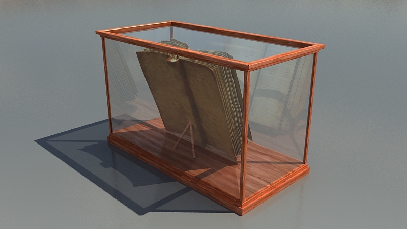 antique book display case 3d max
