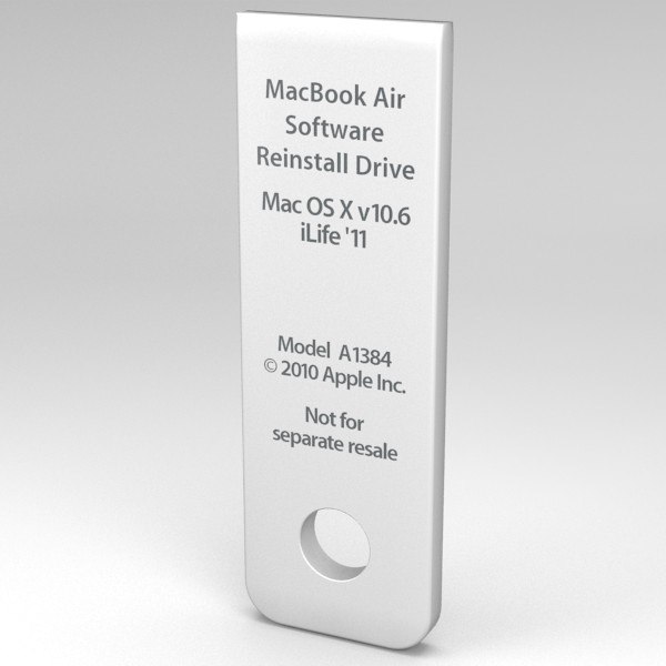 3d model apple macbook air usb