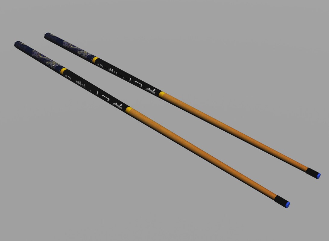 pool cues 3d model