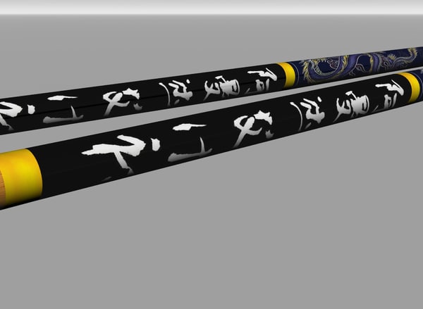 pool cues 3d model