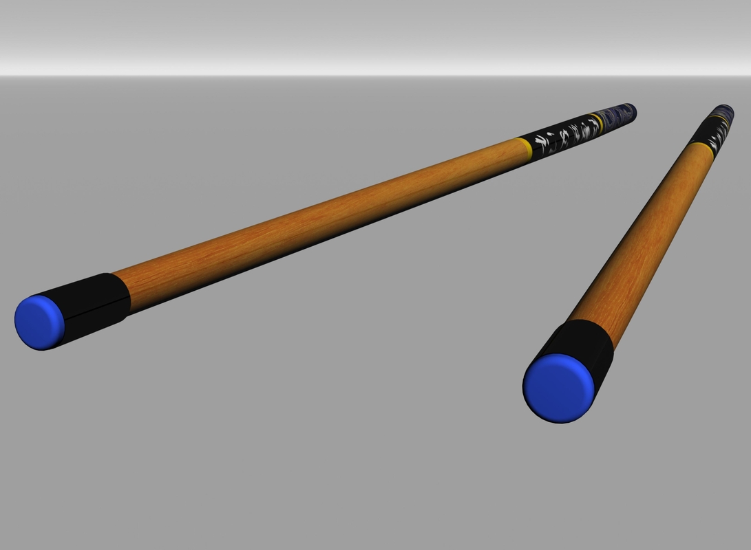 pool cues 3d model