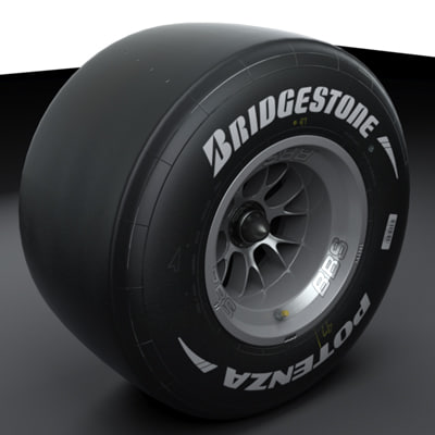 2010 formula 1 wheels 3d model
