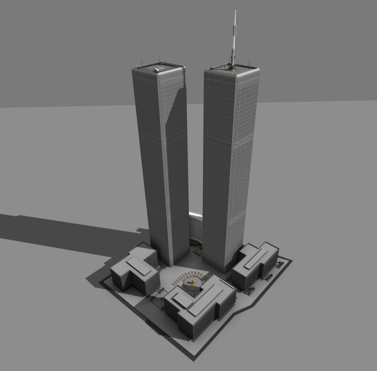 3d model of twin towers world trade