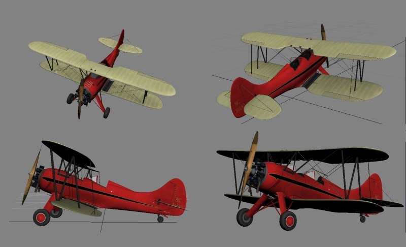 3d waco upf-7 biplane