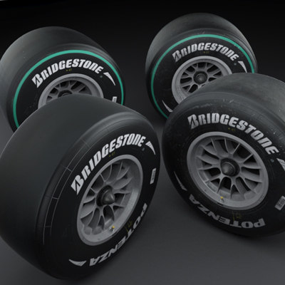 2010 formula 1 wheels 3d model