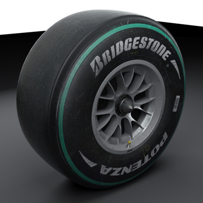 2010 formula 1 wheels 3d model